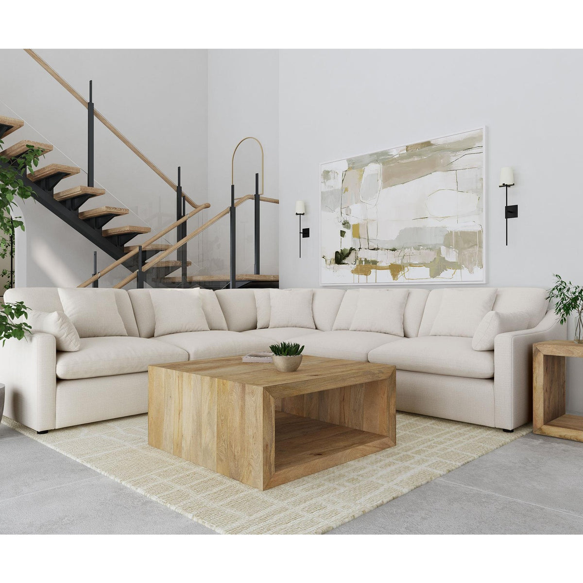 Coaster Hobson Ivory 5-piece Upholstered Modular Sectional Sofa ...