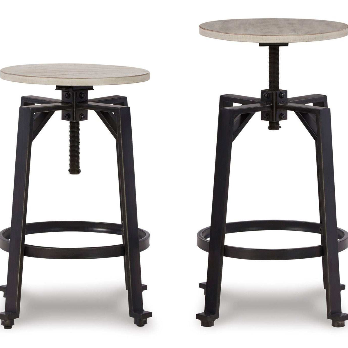 Ashley Furniture Karisslyn Whitewash/Black Counter Height Stool (Set of ...