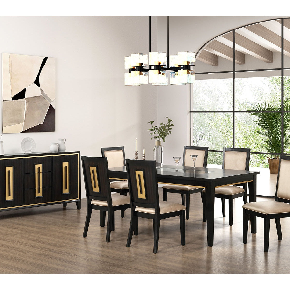 Furniture of America Kenyada Espresso 7 Piece Dining Set | Ornate Home