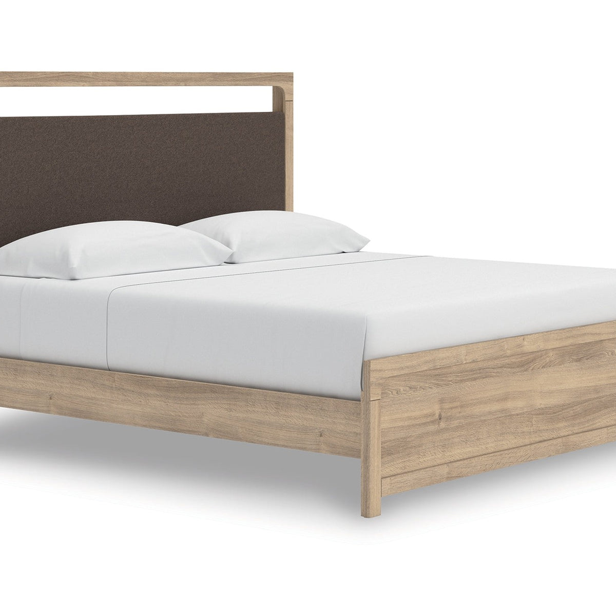Ashley Furniture Kinlanni Tan King Upholstered Platform Bed (Online ...