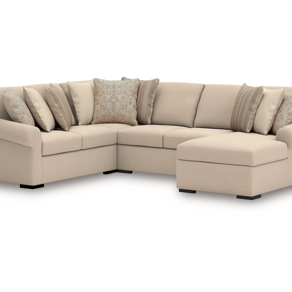 Ashley Furniture LadyMae Twill 4-Piece Sectional Right Chaise