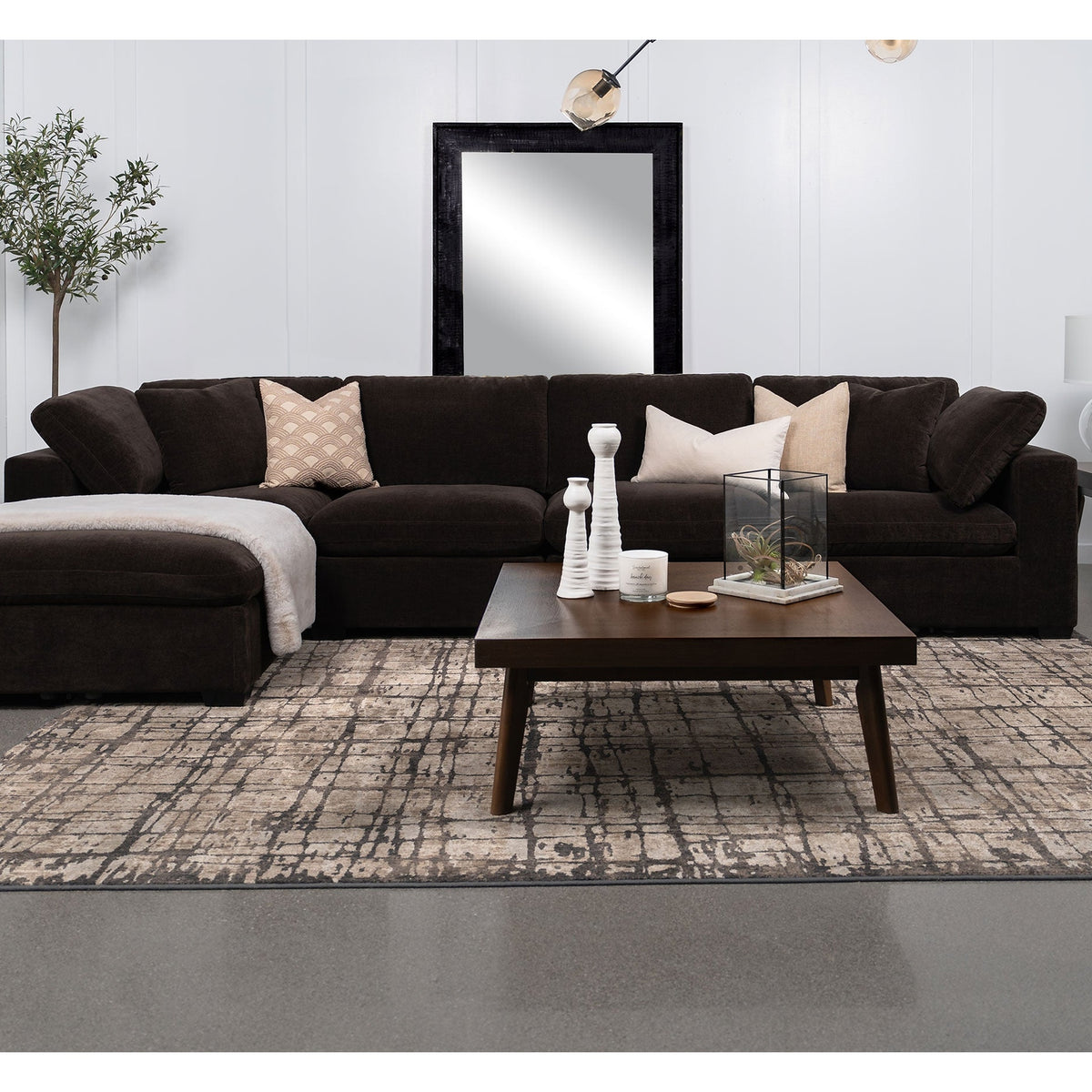 Coaster Lakeview Dark Chocolate 5-piece Modular Sectional Sofa | Ornate ...