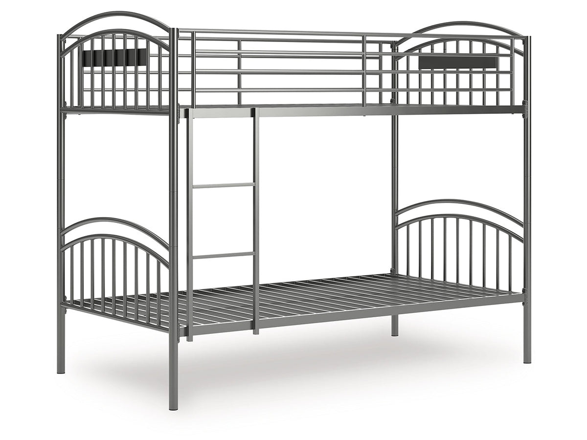 Ashley Furniture Lanceburg Gray Twin/Twin Bunk Bed w/Ladder | Ornate Home