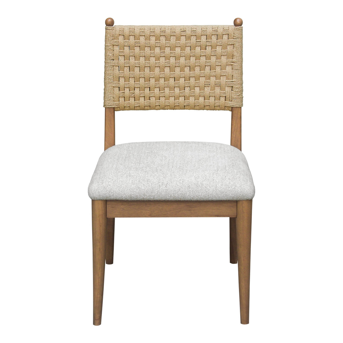 Modus Langley Snow White/Cabin Glow Woven Back Chair (Set of 2)