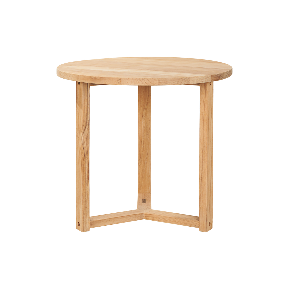 HiTeak Large Round Teak Outdoor Cross Legs Nesting Side Table | Ornate Home