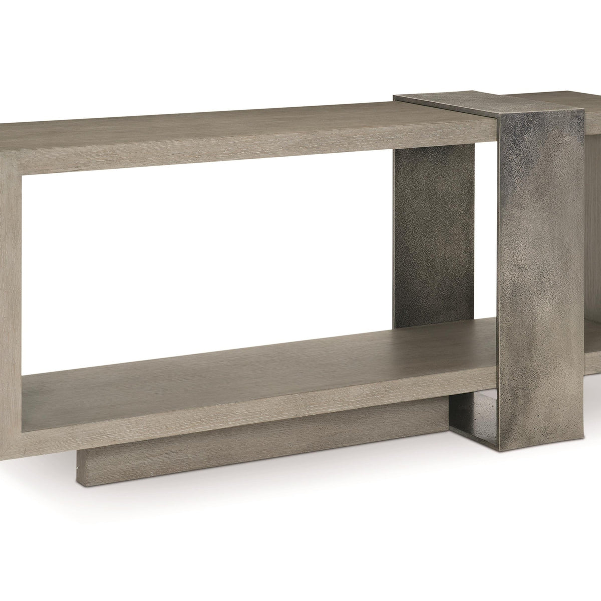 Bernhardt Linea Textured Graphite/Cerused Greige Console Table | Ornate ...