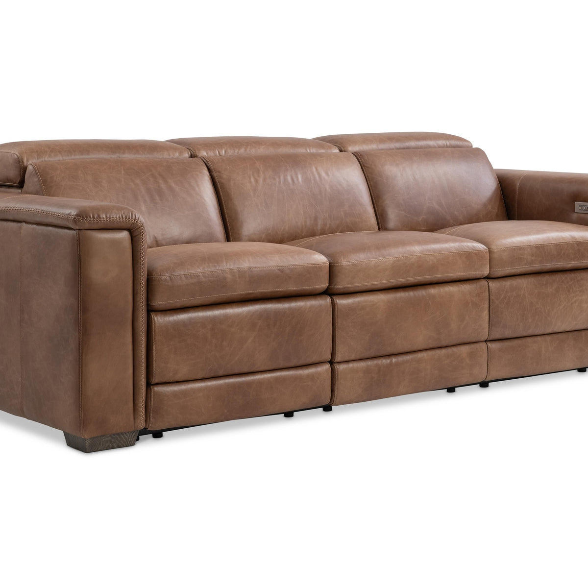 Bernhardt Lioni Brown Leather Power Motion Sofa | Ornate Home