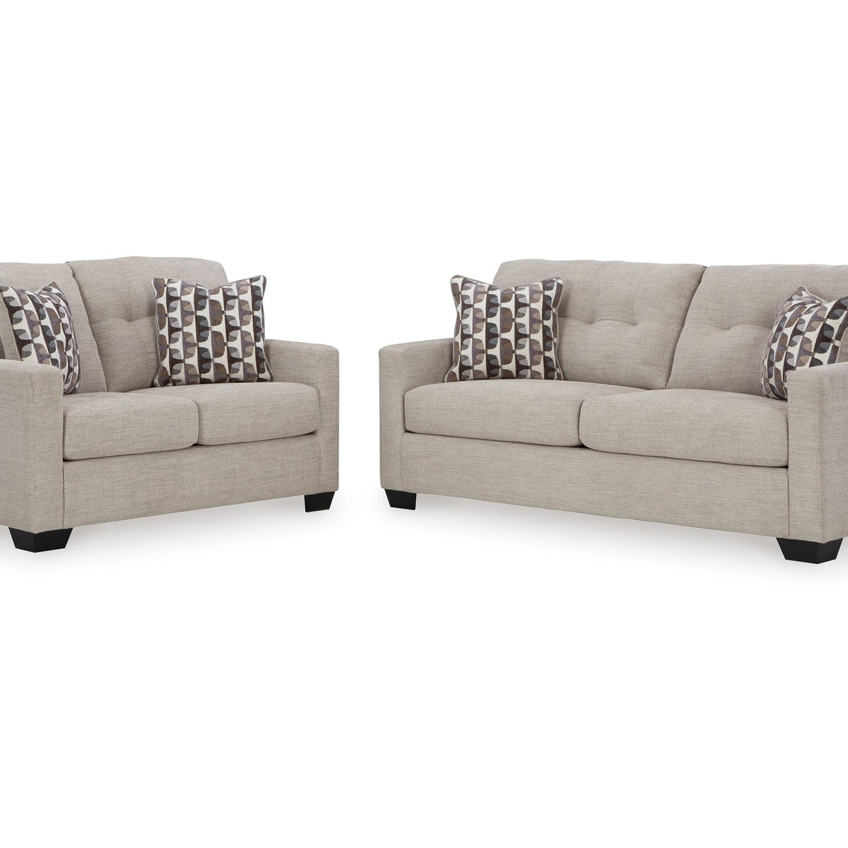 Ashley Furniture Mahoney Pebble Full Sofa Sleeper and Loveseat (Online ...
