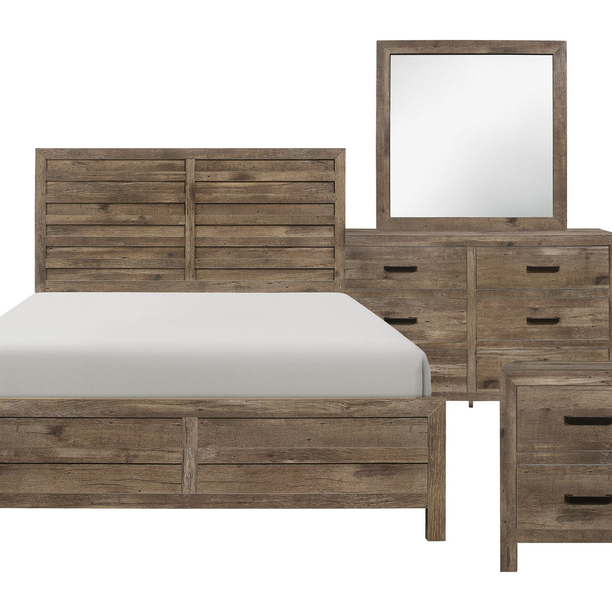 Homelegance Mandan Weathered Pine 4-piece Queen Bedroom Set | Ornate Home