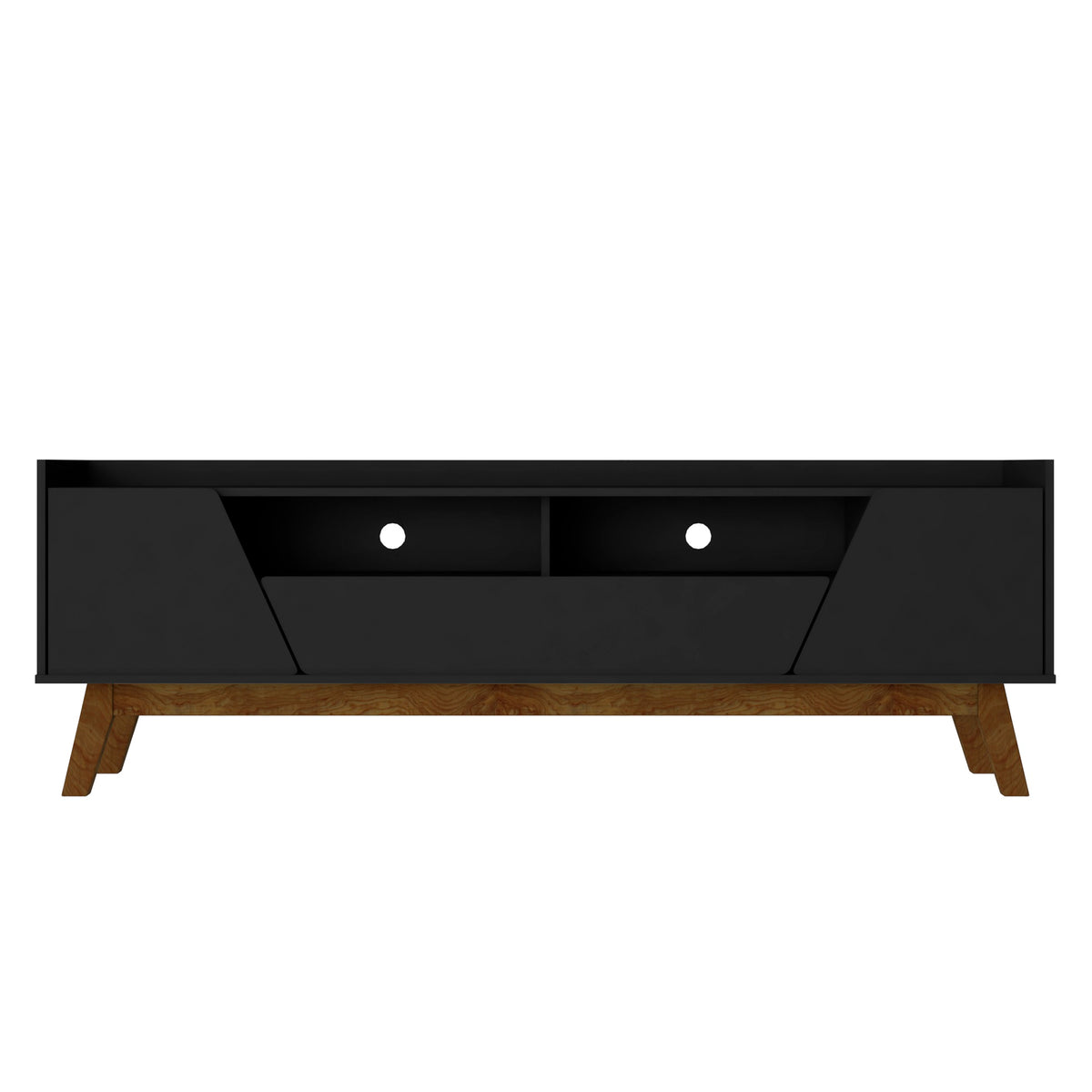 Manhattan Comfort Marcus 70.86 TV Stand in Matte Black | Ornate Home