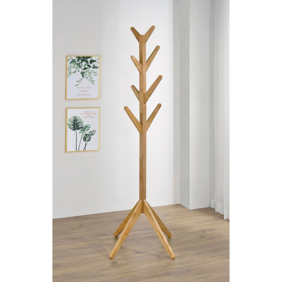 Coaster Margaret Natural Oak Coat Rack | Ornate Home