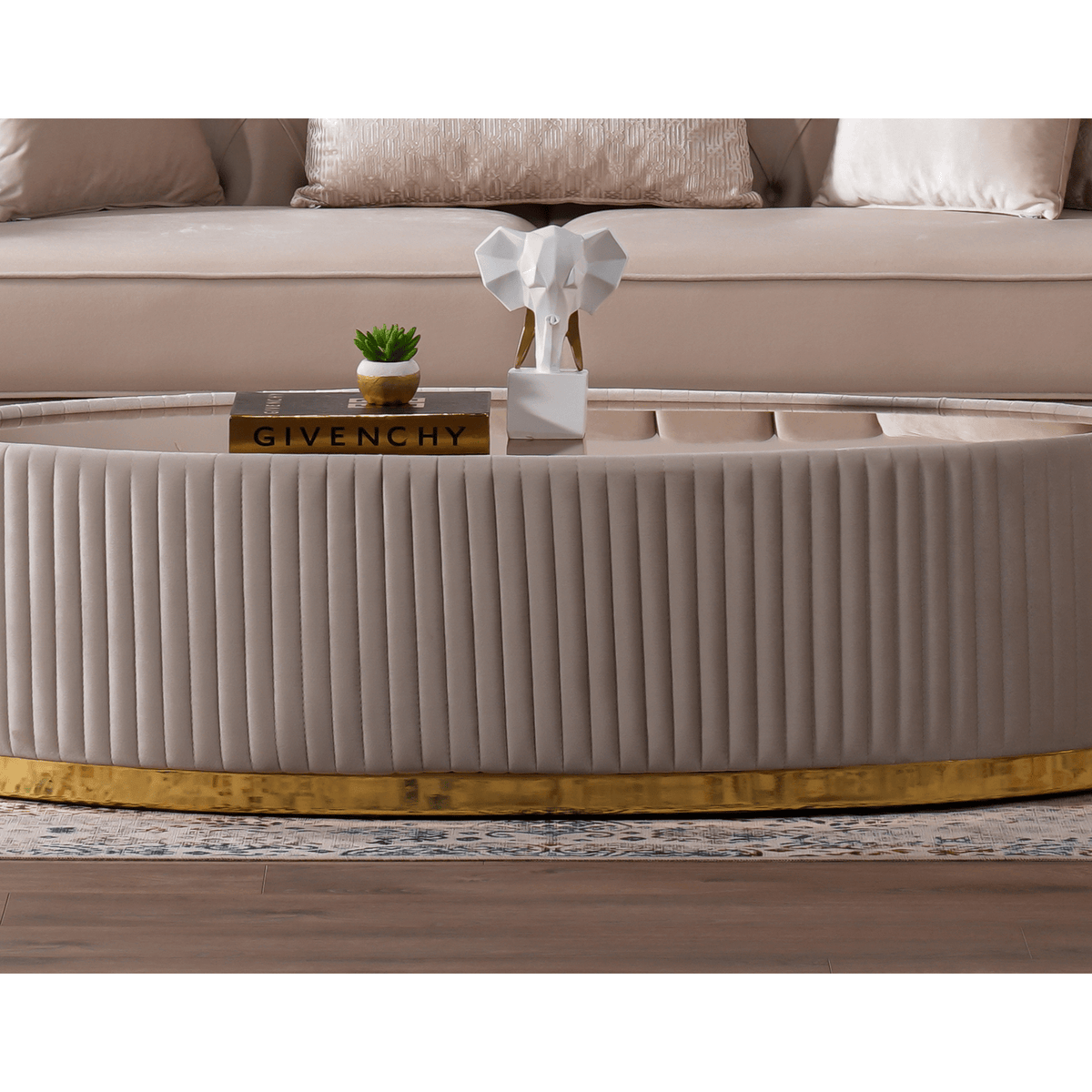 Margo Cream Ottoman | Ornate Home