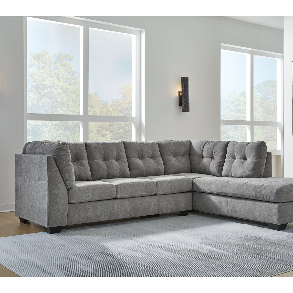 Ashley Furniture Marleton Gray 2-Piece Sectional w/Chaise | Ornate Home
