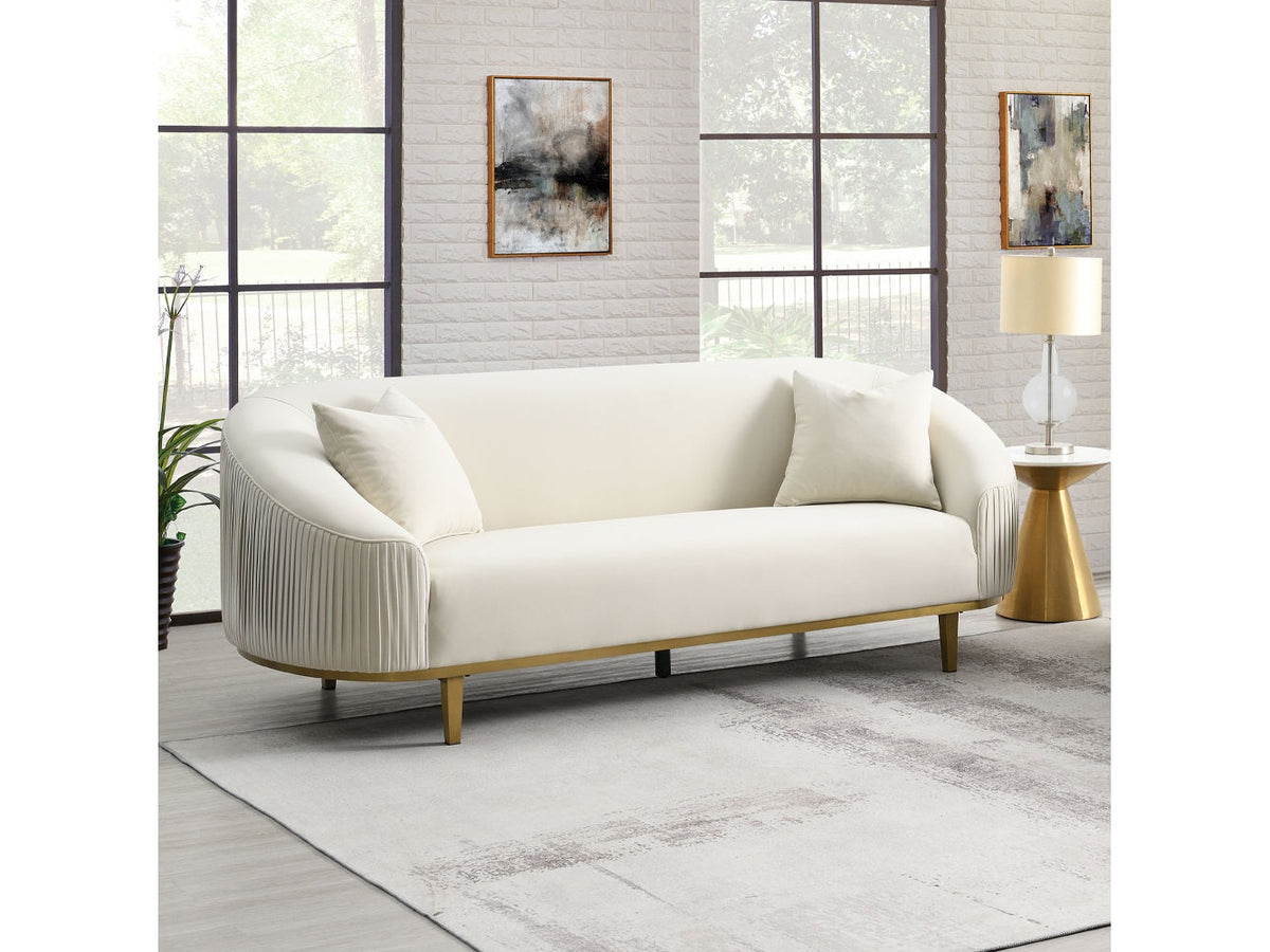 ACME Martina Ivory Velvet Sofa w/2 Pillows | Ornate Home