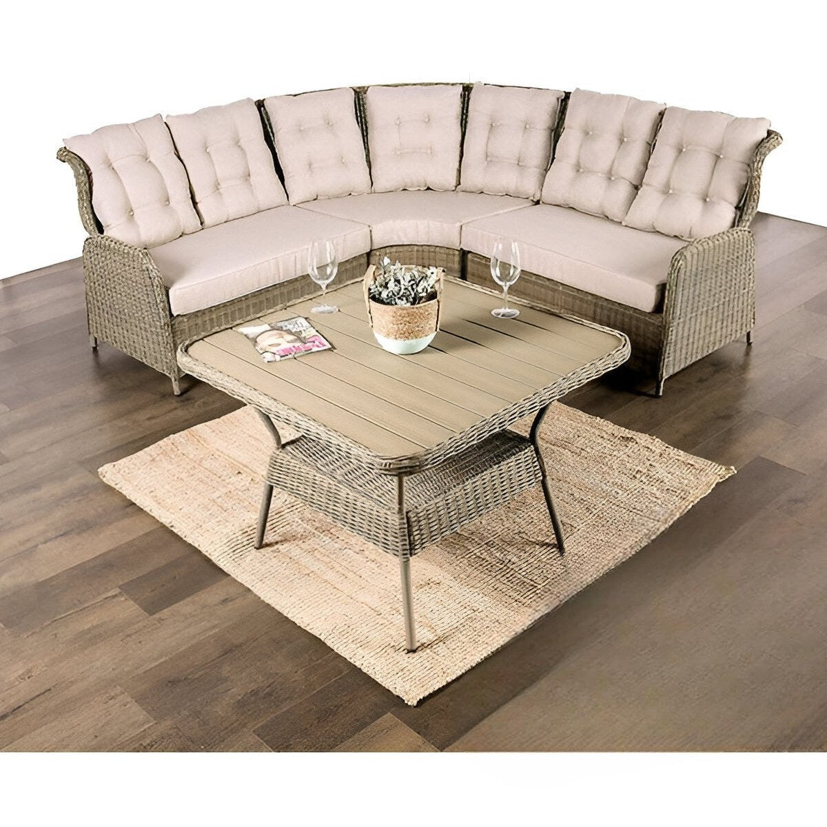 Furniture of America Mashala Natural Patio Set | Ornate Home