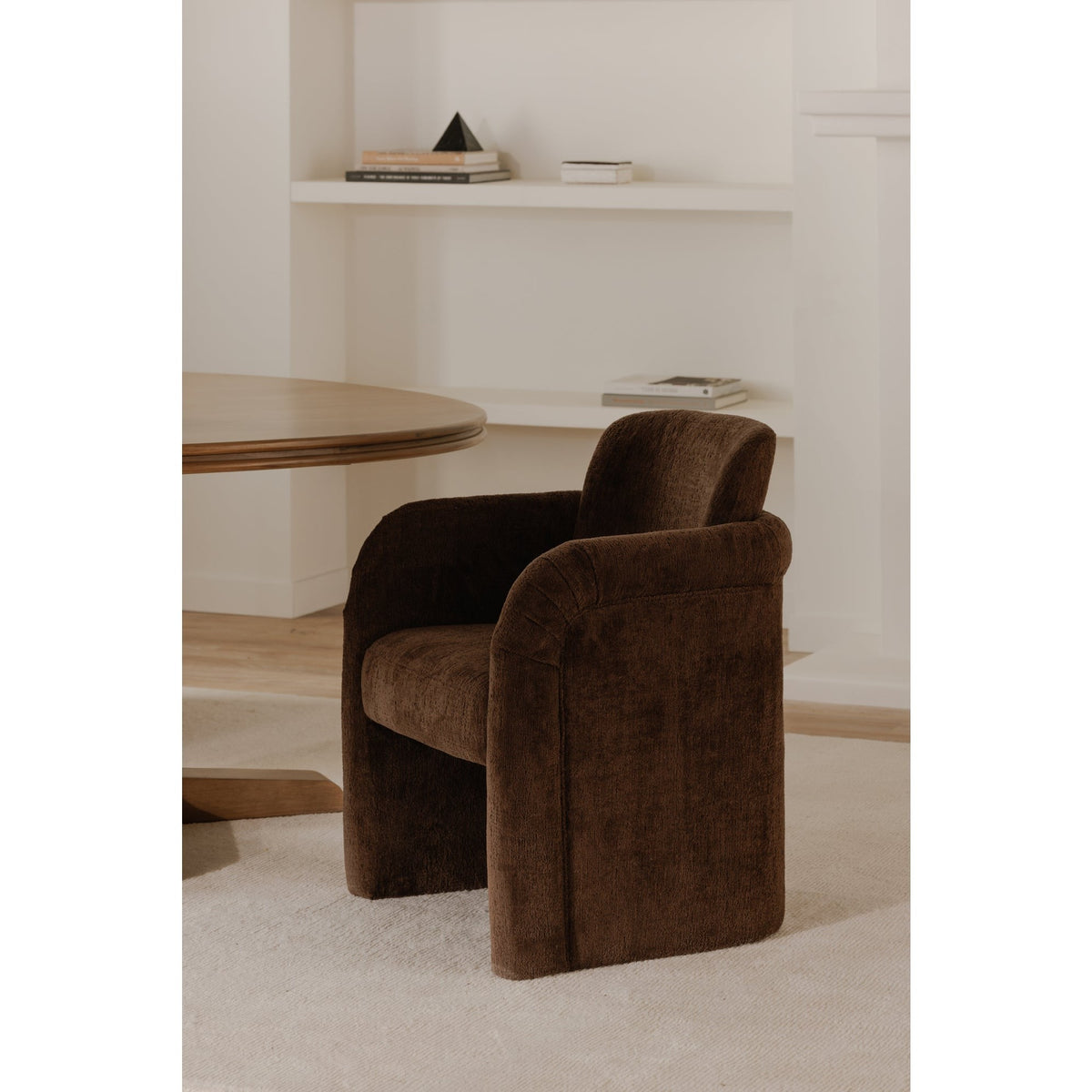 Moe's Home Mesto Dark Brown Rolling Dining Chair | Ornate Home