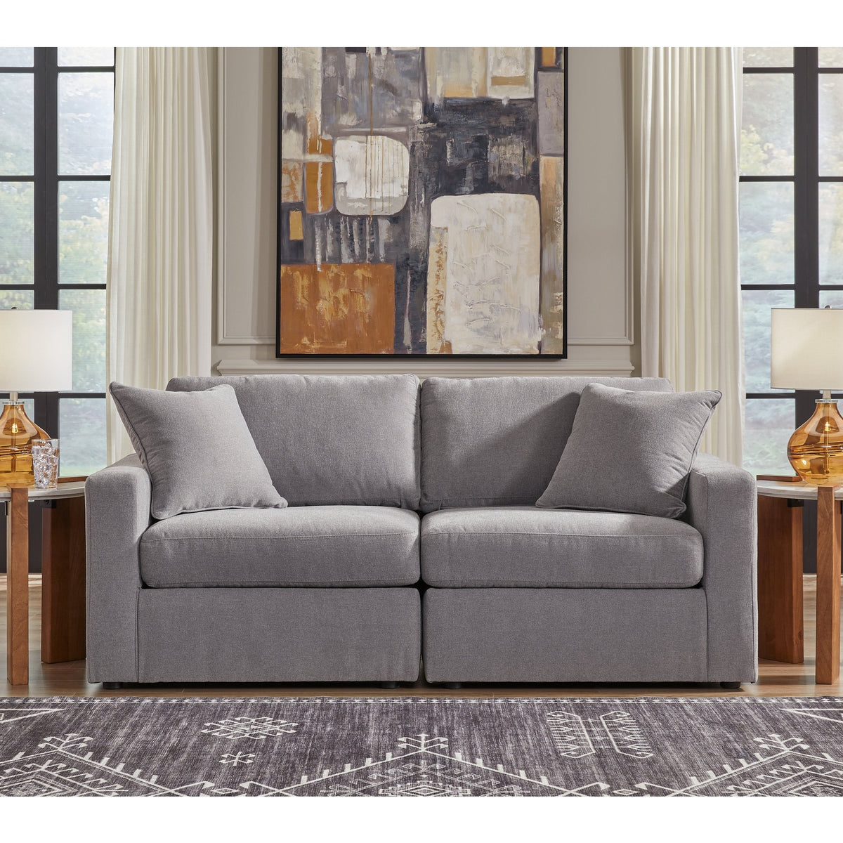 Ashley Furniture Modmax Granite 2-Piece Sectional Loveseat | Ornate Home
