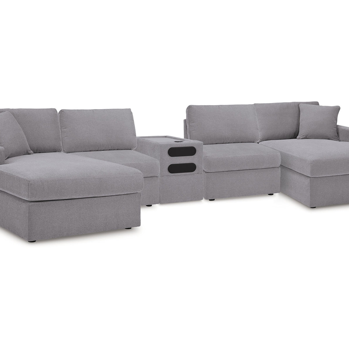 Ashley Furniture Modmax Granite 5 Piece Sectional with Audio Console ...