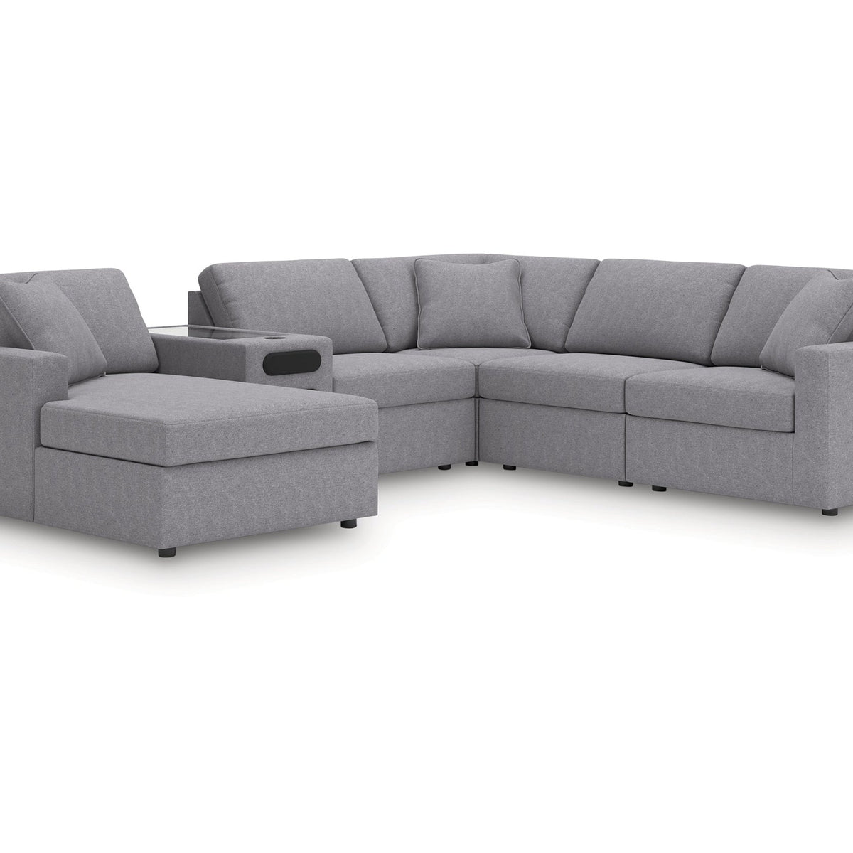 Ashley Furniture Modmax Granite 6-Piece Sectional with Audio System and ...