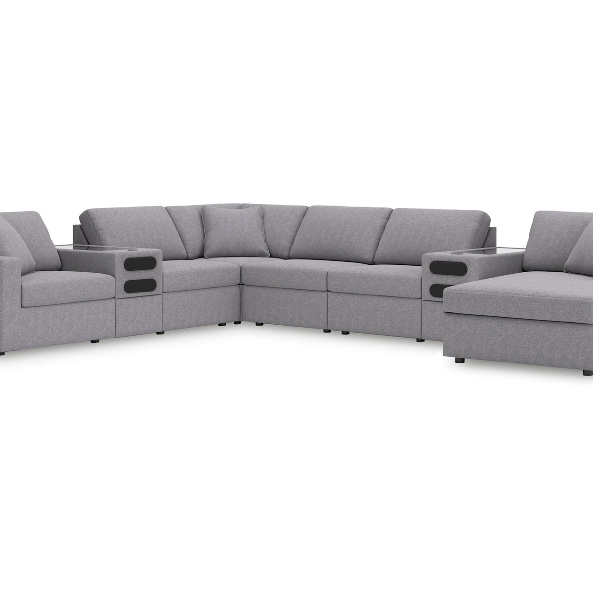 Ashley Furniture Modmax Granite 8-Piece Sectional w/Audio System ...