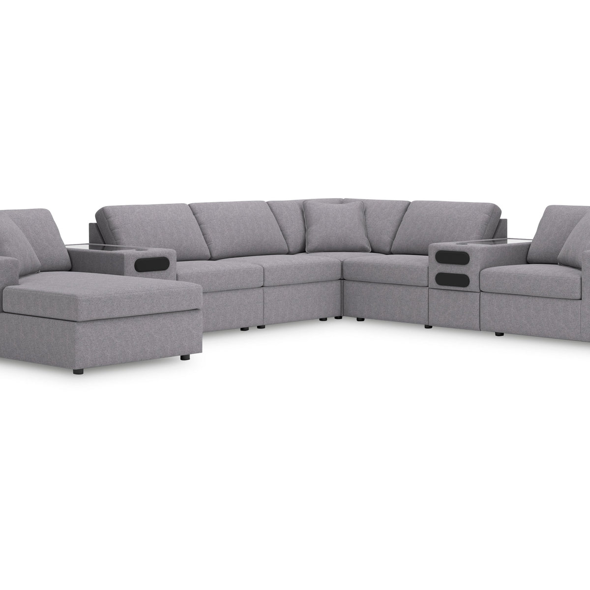 Ashley Furniture Modmax Granite 8-Piece Sectional w/Audio System ...