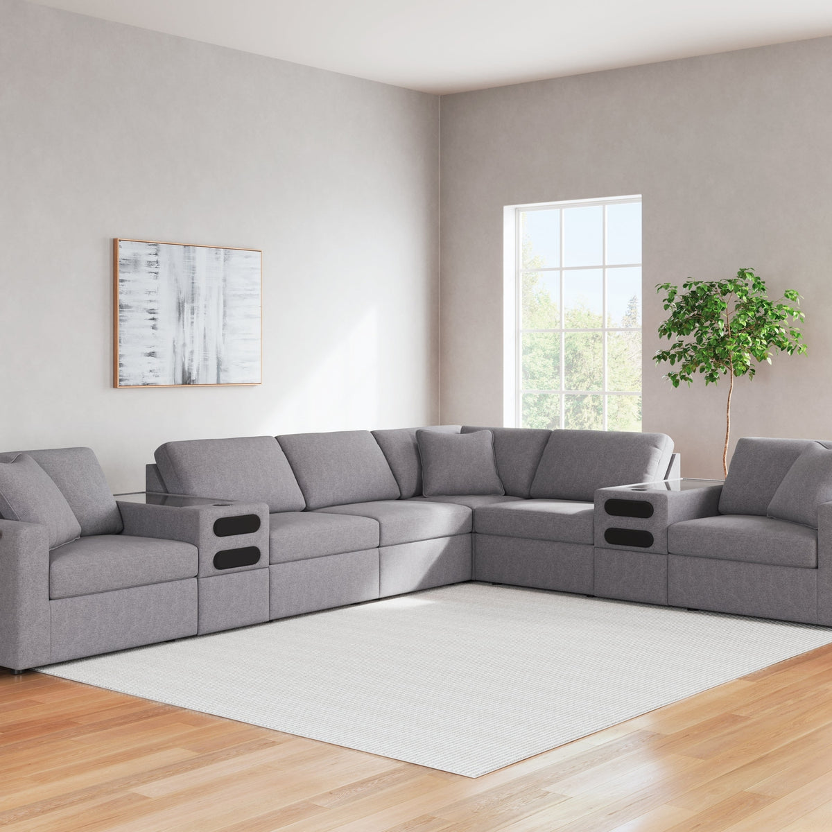 Ashley Furniture Modmax Granite Modular Sectional Sofa Units | Ornate Home