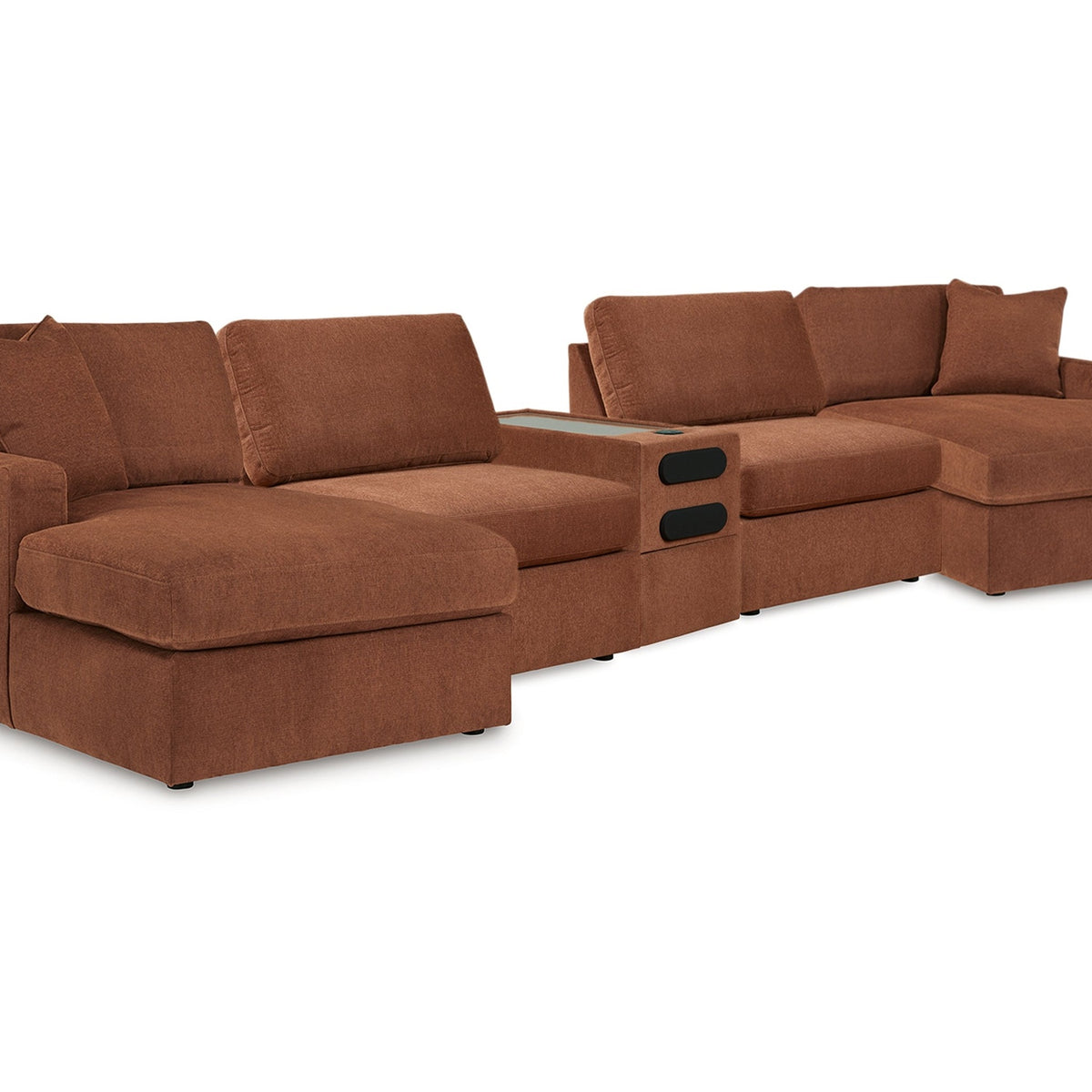 Ashley Furniture Modmax Spice 5 Piece Sectional with Audio Console ...