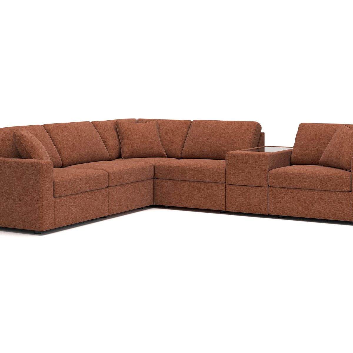 Ashley Furniture Modmax Spice 6-Piece Sectional w/ Storage Console ...