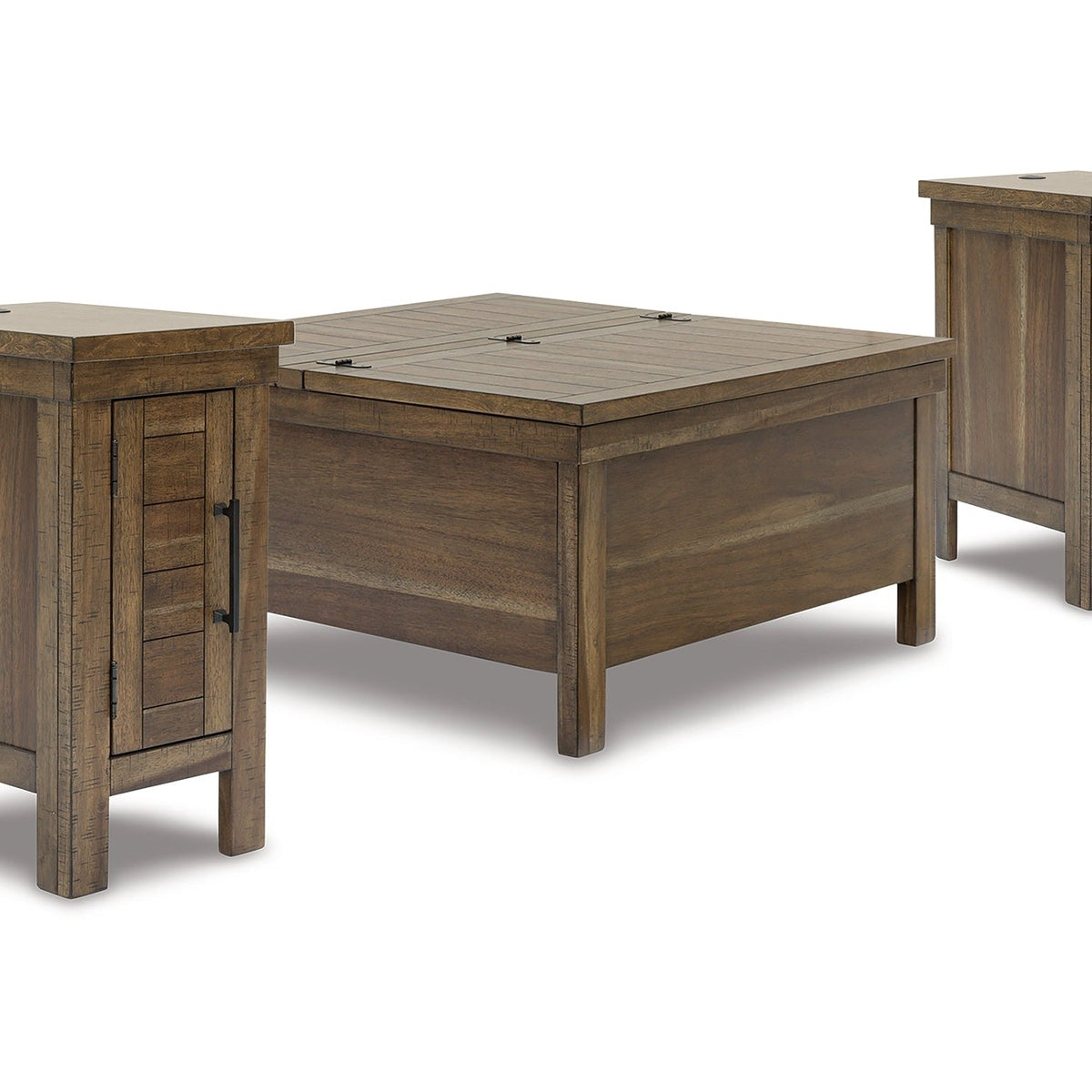 Ashley Furniture Moriville Grayish Brown Lift-top Coffee Table and 2 ...