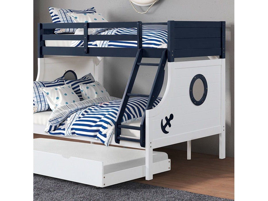 Furniture of America Nautia Blue/White Bunk Bed | Ornate Home