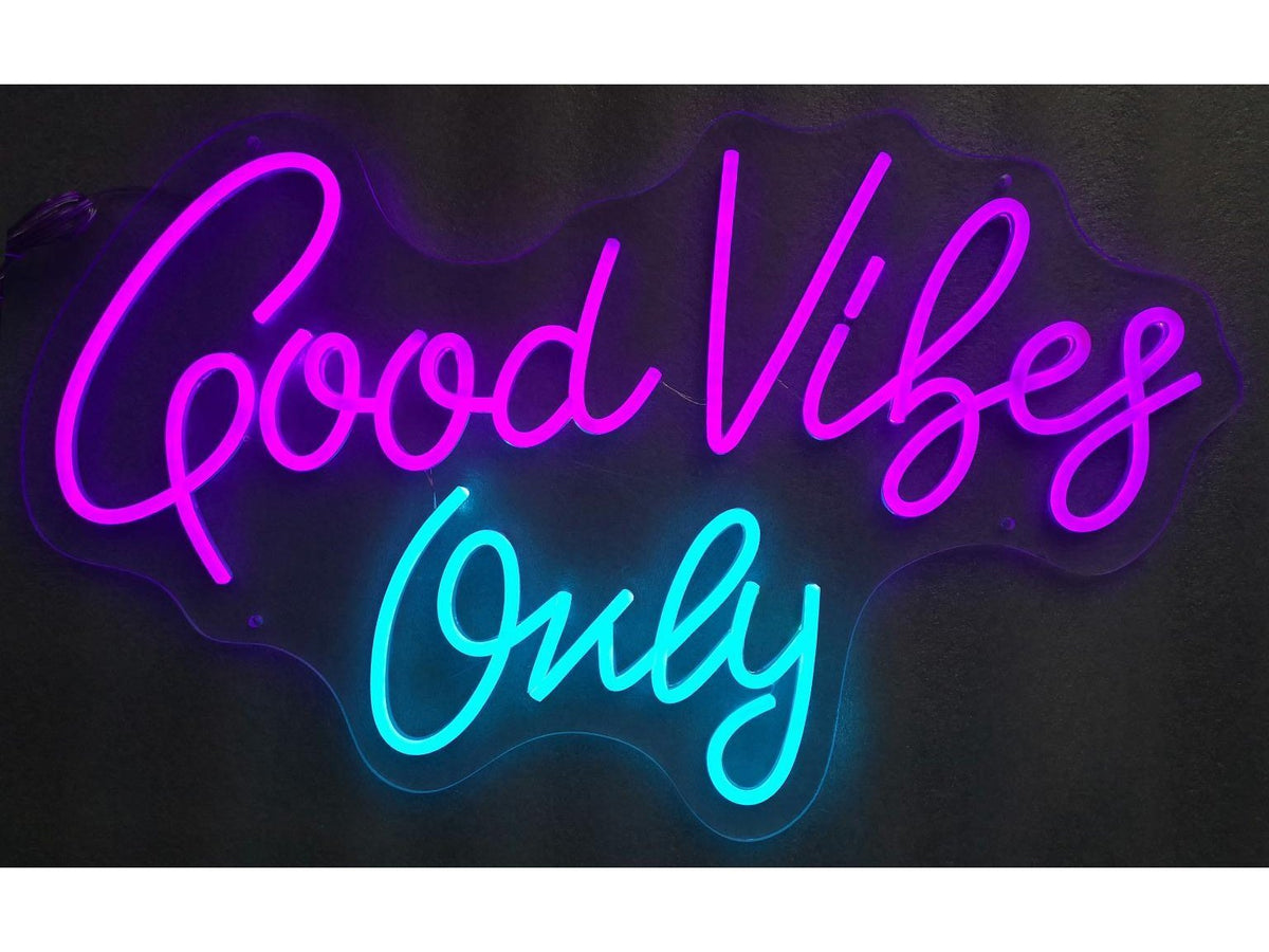 Classy Art Neon Good Vibes Only Wall Art | Ornate Home