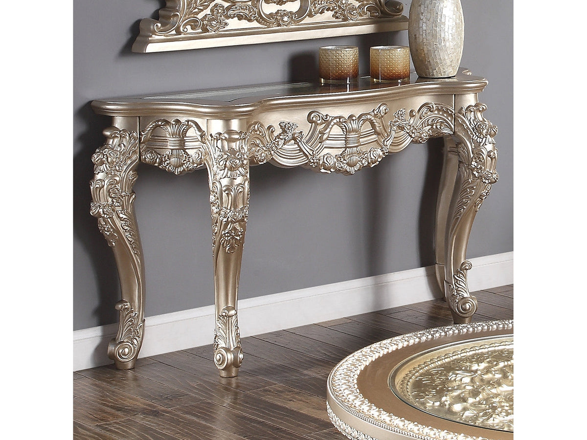 Homey Design Norwood Champagne Console Table / HD-328C | Ornate Home