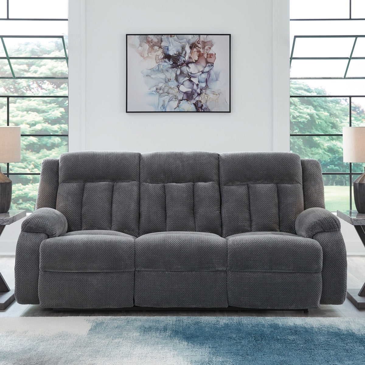 Ashley Furniture Observation Steel Power Reclining Sofa w/Drop Down ...
