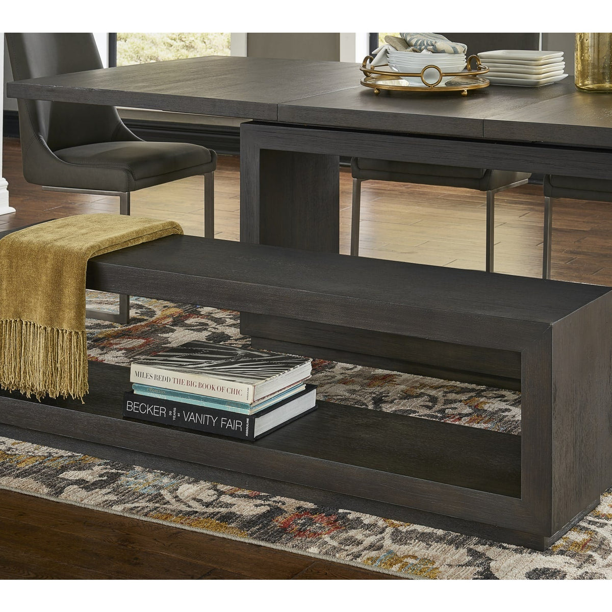 Modus Oxford Basalt Grey Dining Bench | Ornate Home
