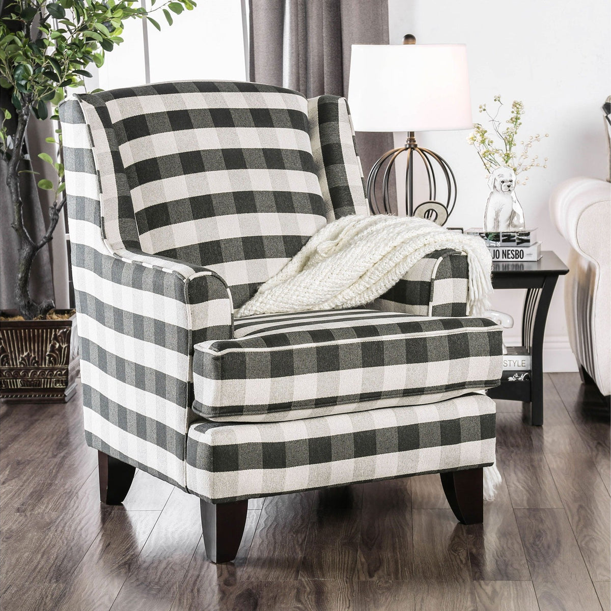 Furniture of America Patricia Pattern Striped Chair | Ornate Home