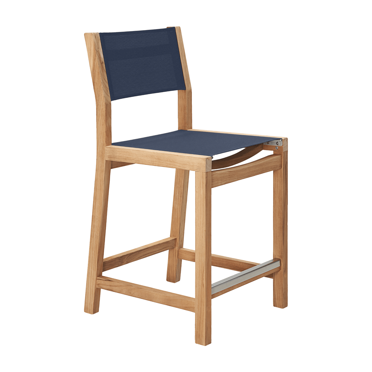 HiTeak Pearl Teak Blue Outdoor Counter Height Dining Chair | Ornate Home