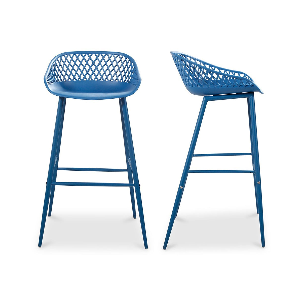 Moe's Home Piazza Blue Outdoor Barstool (Set of 2) | Ornate Home