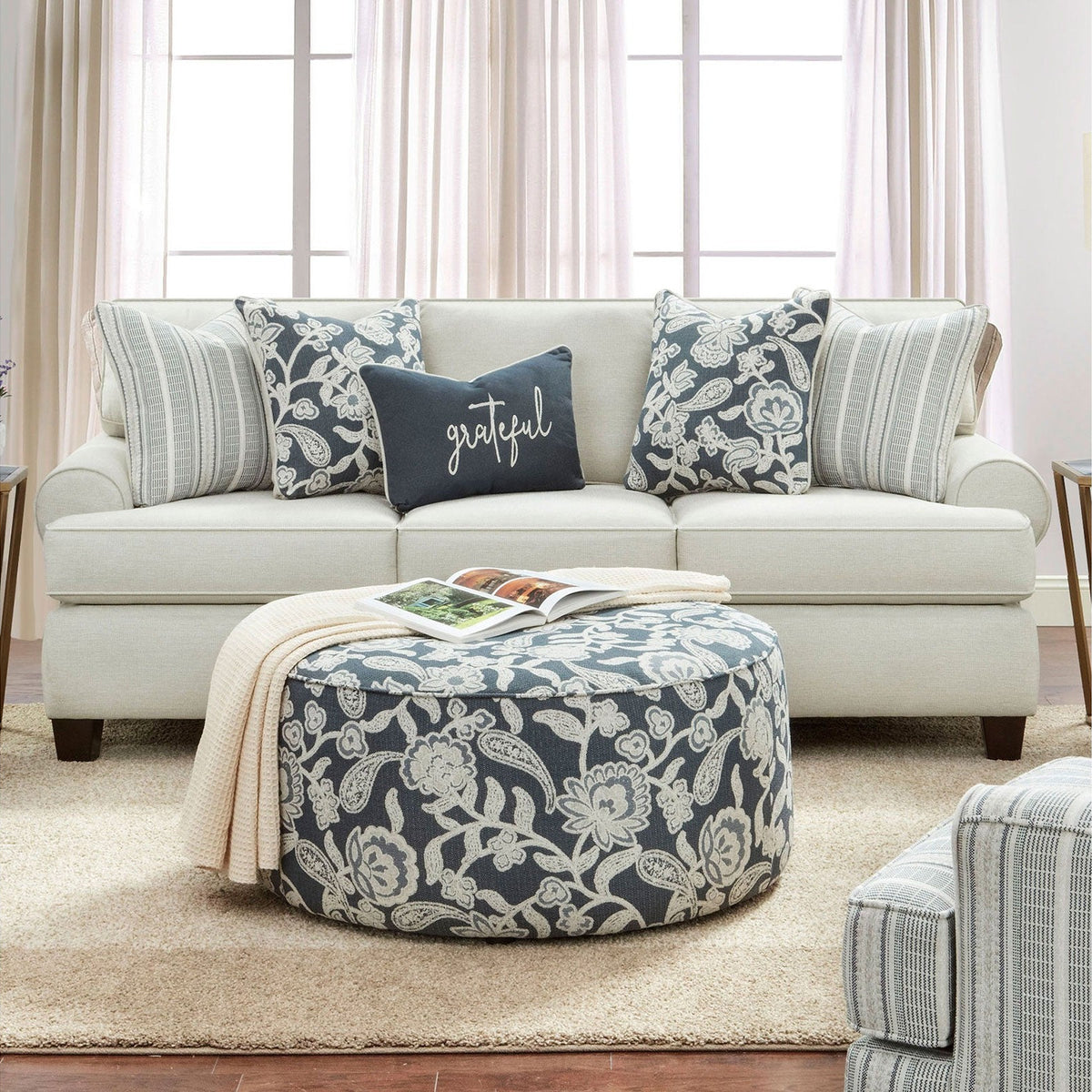 Furniture of America Porthcawl Ivory Sofa | Ornate Home