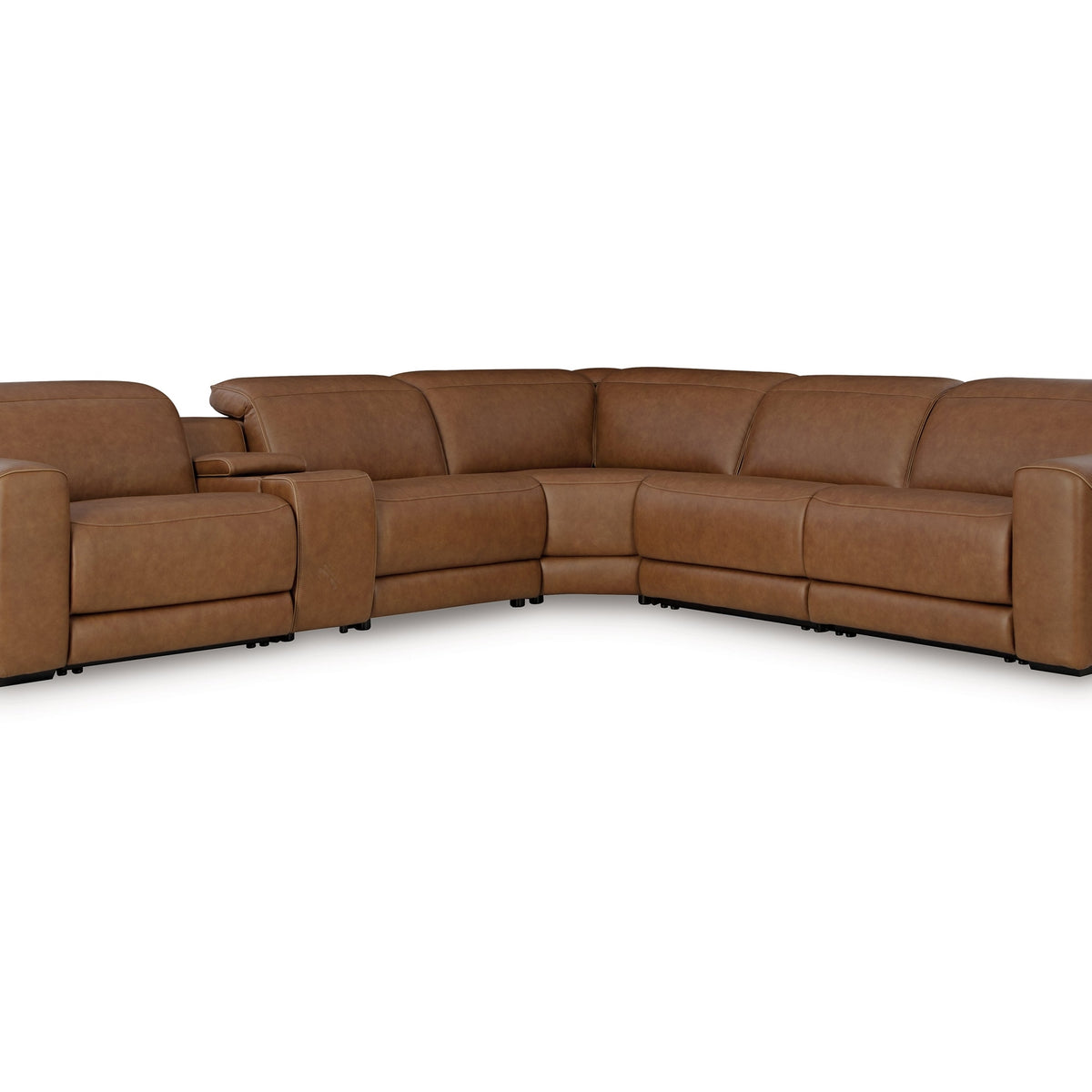 Ashley Furniture Rally-Up Caramel 6-Piece Power Reclining Sectional w ...