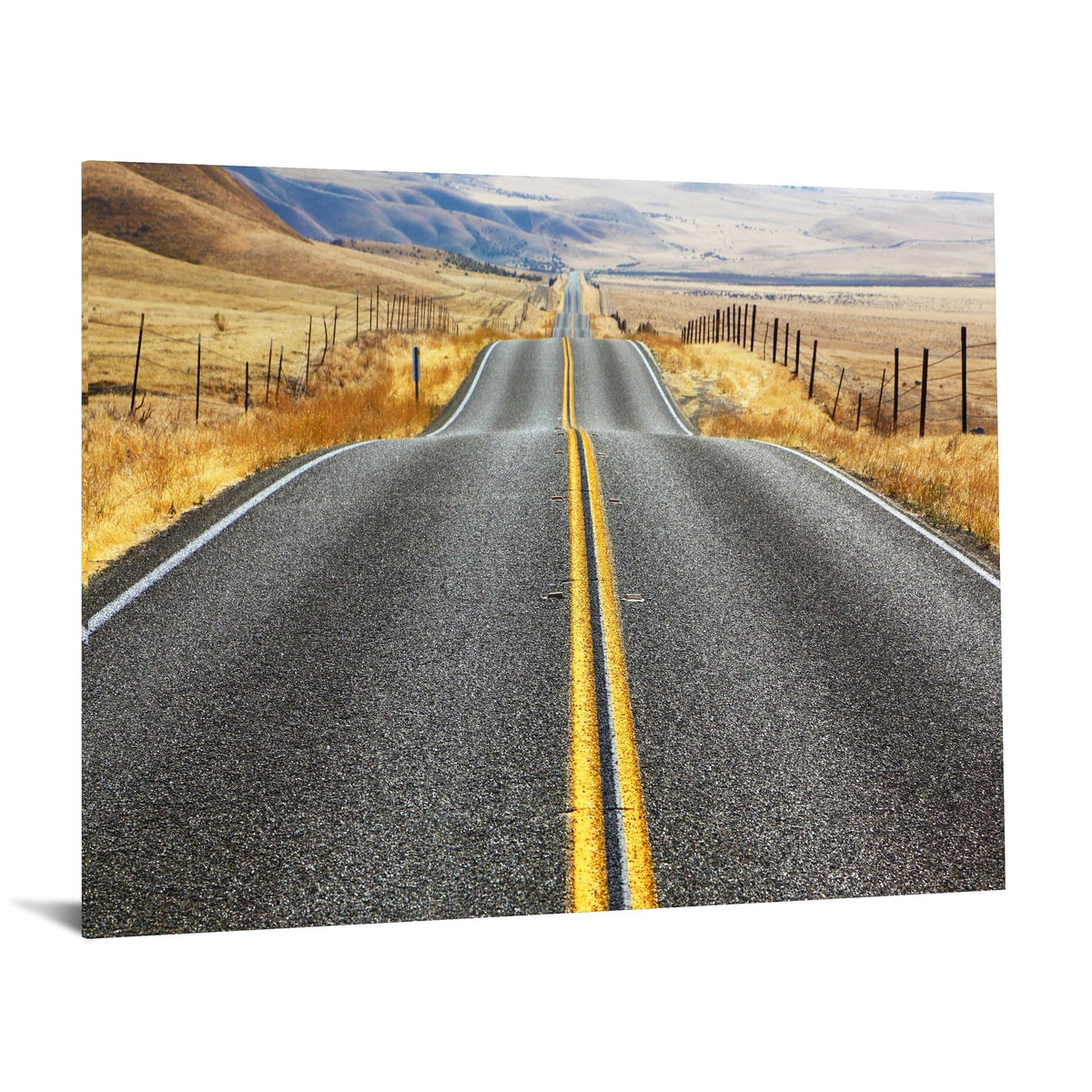 Classy Art Rolling Road Tempered Glass w / Foil Wall Art | Ornate Home