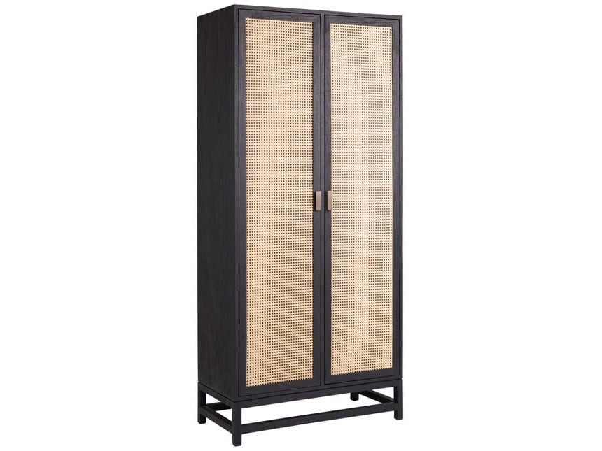 Dovetail Royette Black/Natural Cabinet | Ornate Home