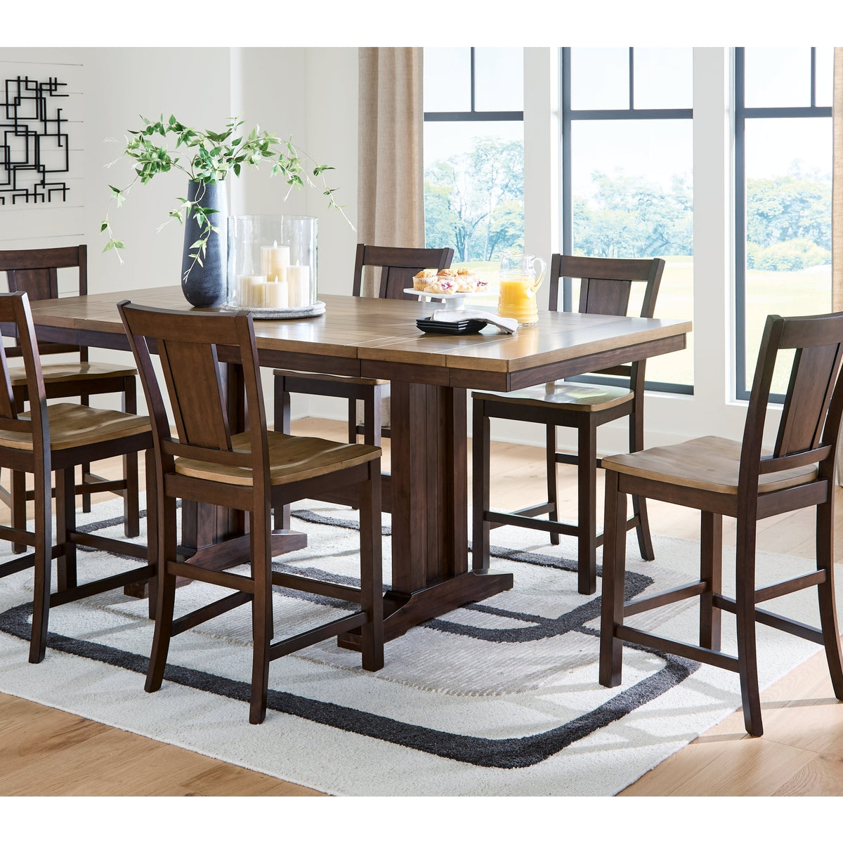 Ashley Furniture Rylandeen Light Brown/Dark Brown Counter Height ...