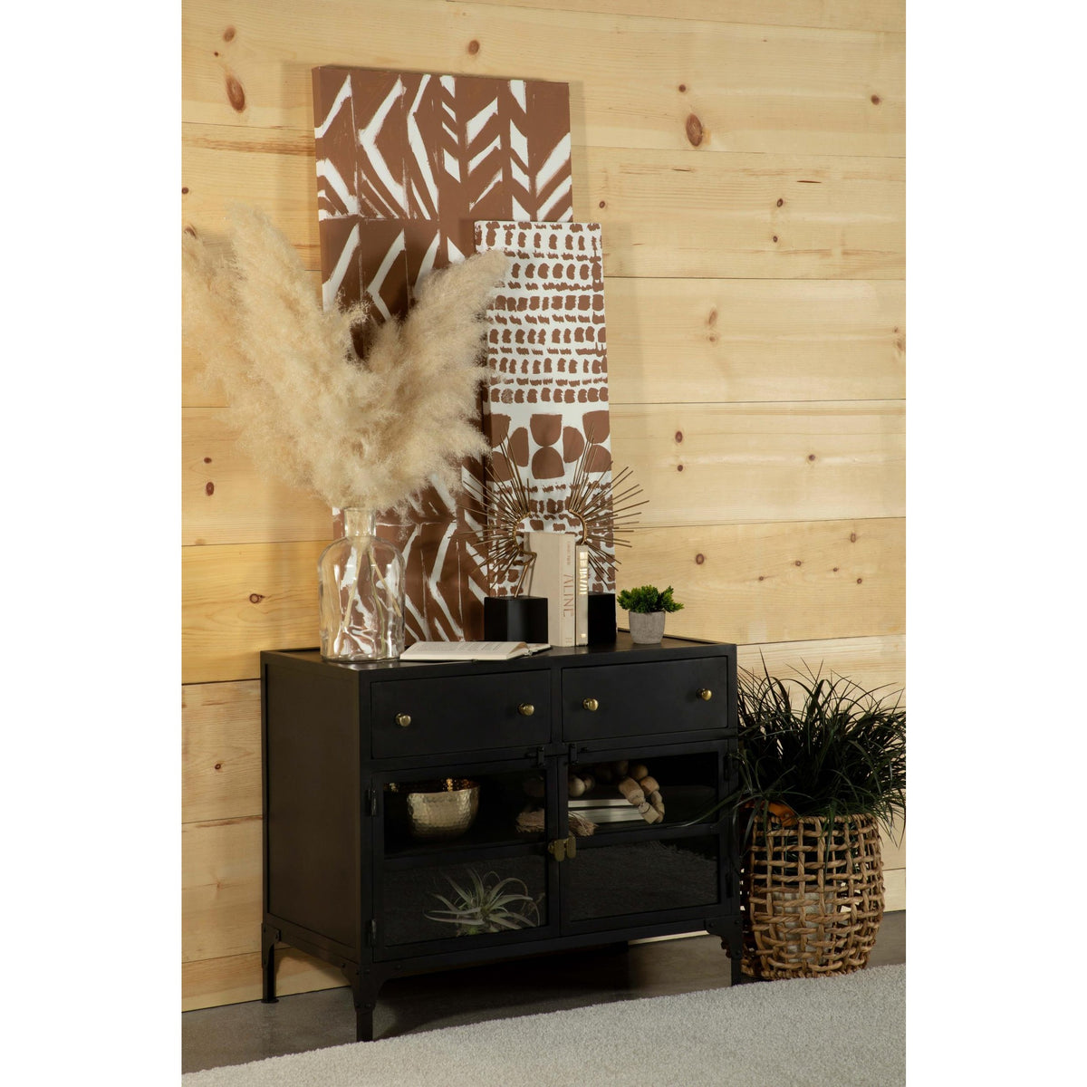 Coaster Sadler Matte Black 2-drawer Metal Accent Storage Cabinet ...