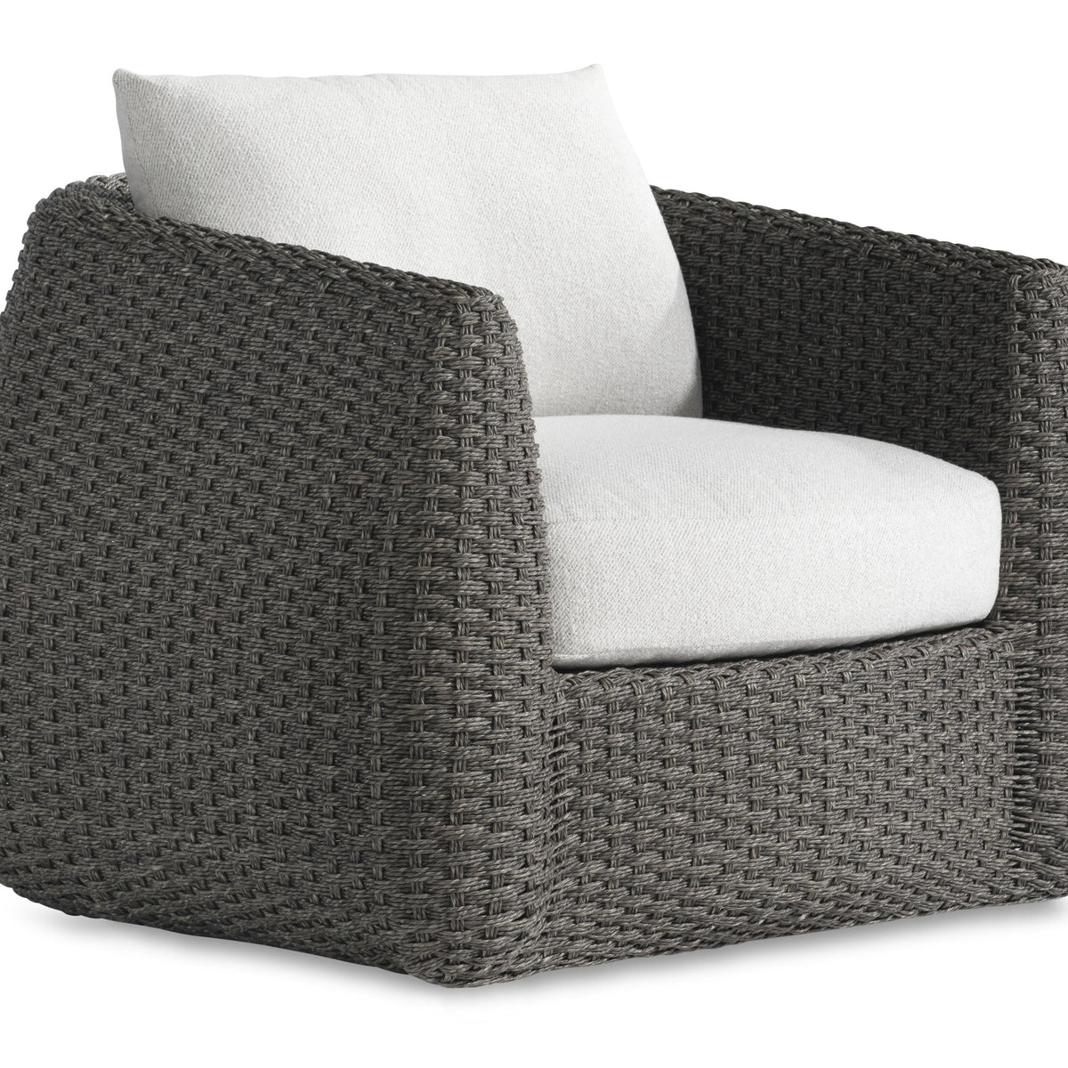 Bernhardt Sarene Dark Thatch/Beige/Tan Outdoor Swivel Chair | Ornate Home