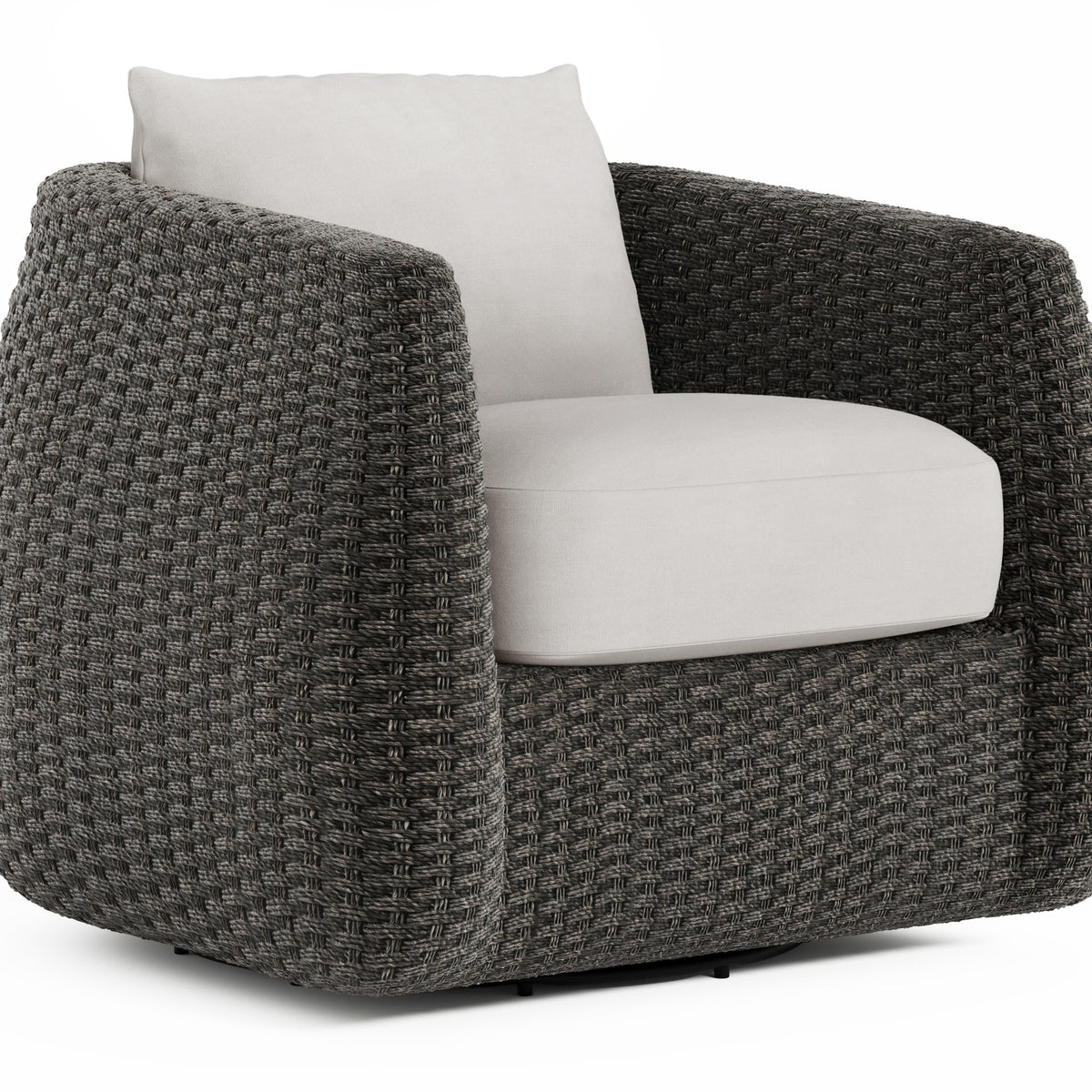 Sarene Dark Thatch/Beige/Tan Outdoor Swivel Chair