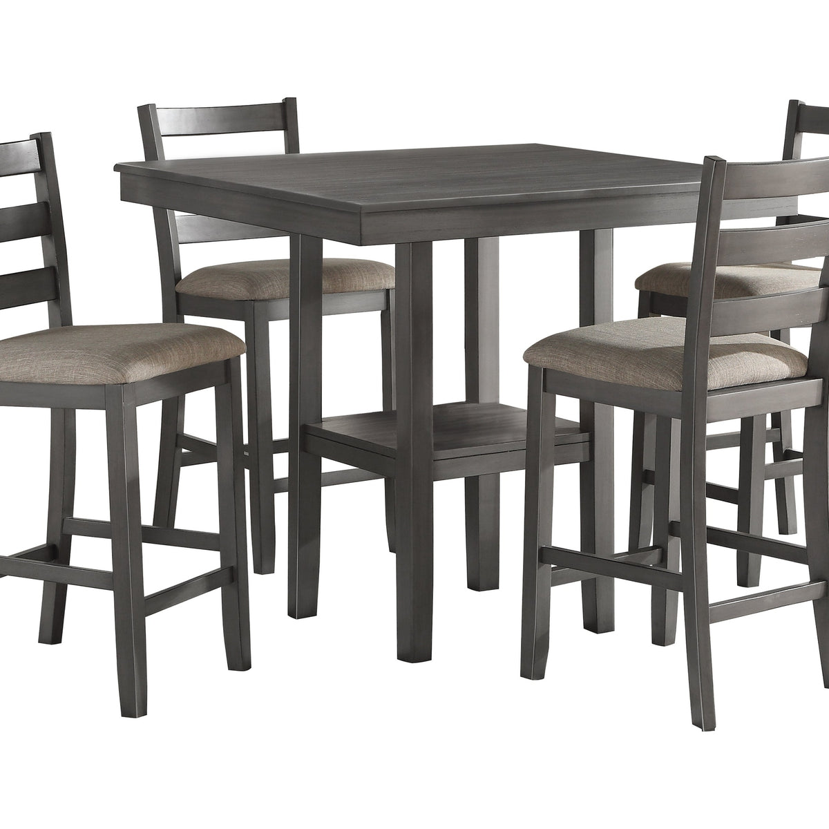 Homelegance Sharon Gray 5-Piece Pack Counter Height Set | Ornate Home
