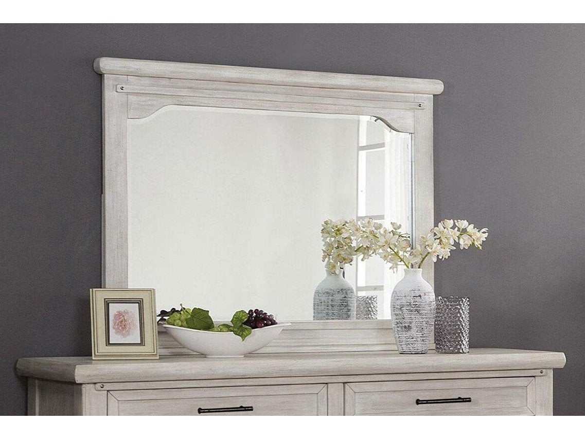 Furniture of America Shawnette Antique White Mirror | Ornate Home