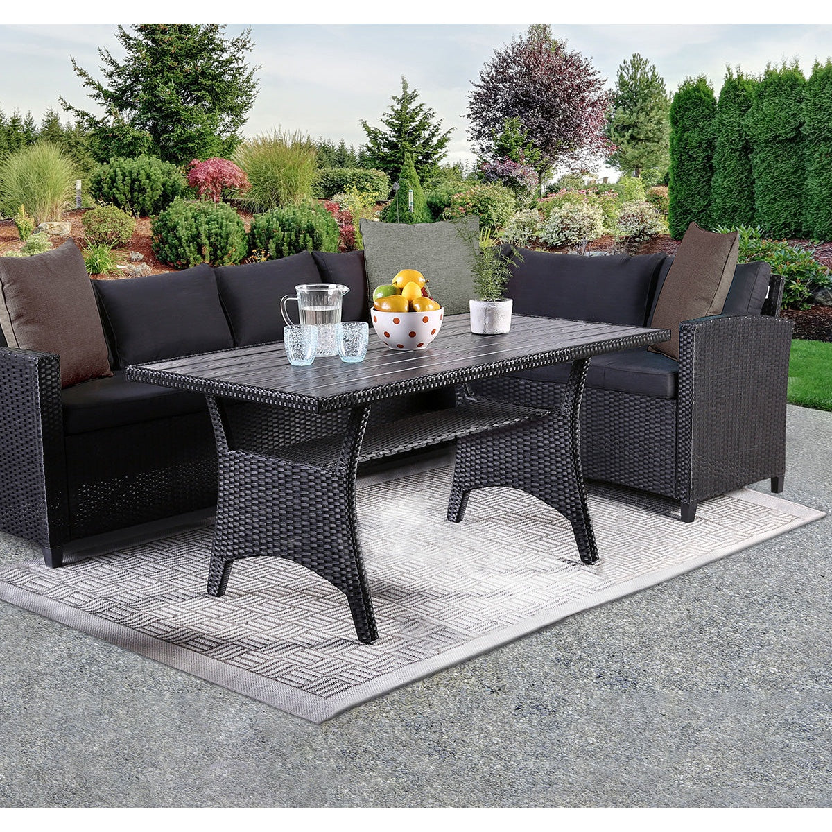 Furniture of America Shonda Black 3 Pc. Patio Dining Set | Ornate Home