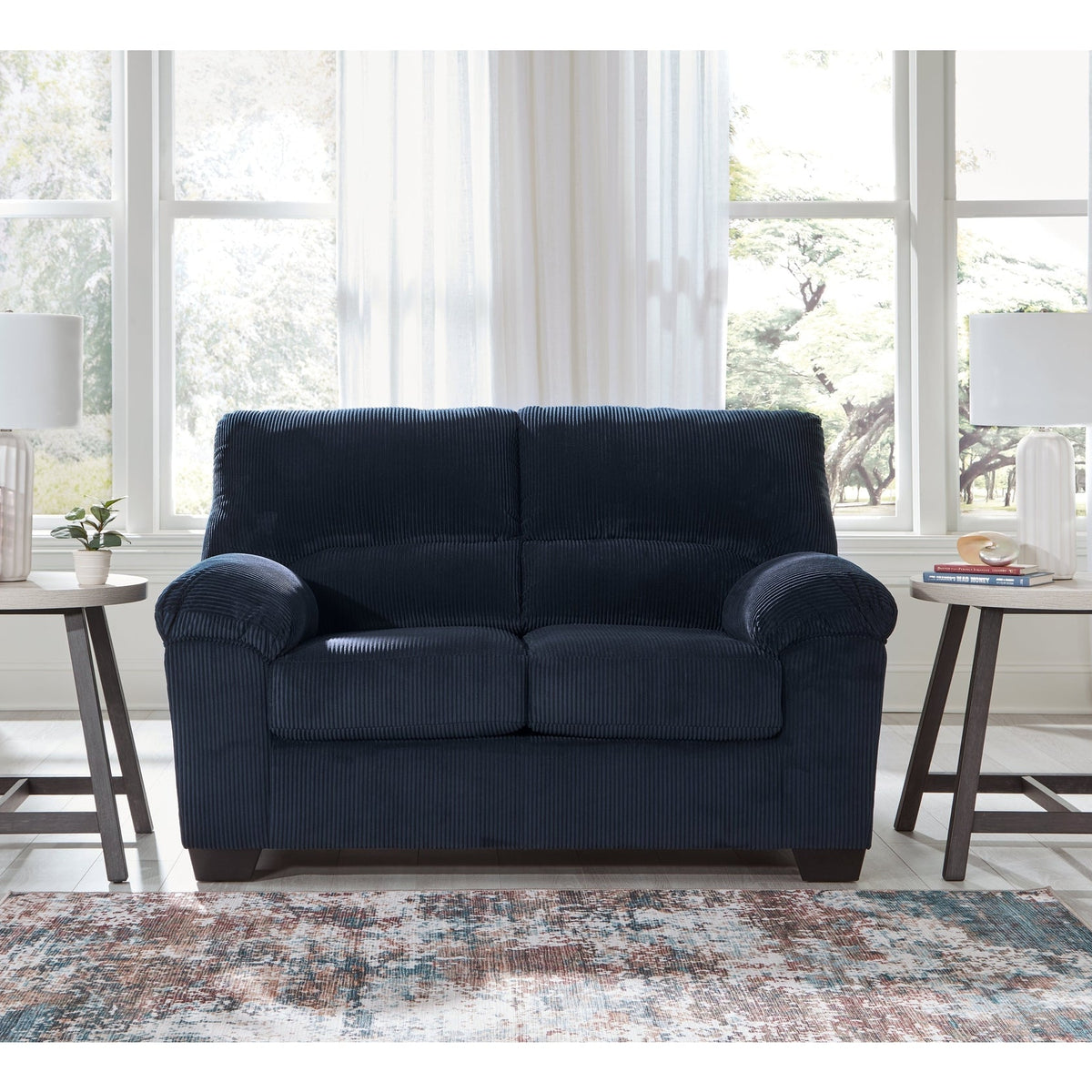 Ashley Furniture SimpleJoy Navy Loveseat (Online Special Price ...