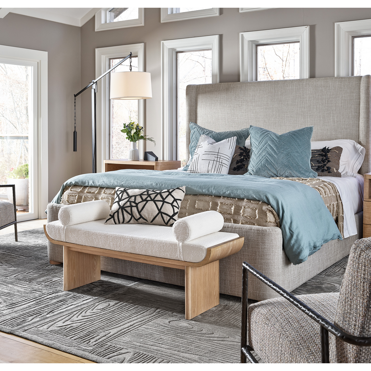 Universal Furniture Sischo Ivory/White Oak Bench | Ornate Home
